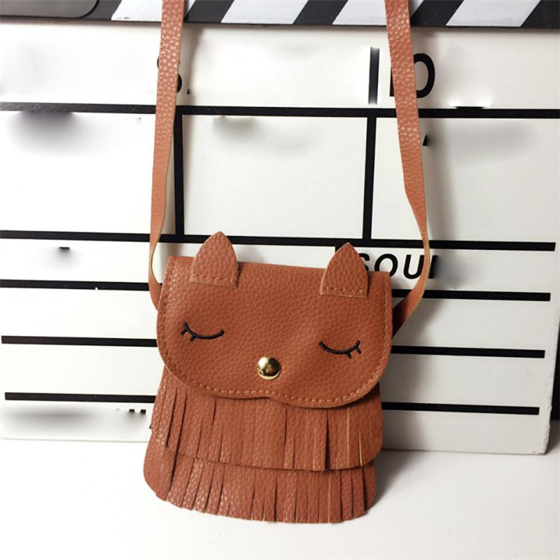 Girl's Cat Shaped Tassel Crossbody Bag - Shop ExMart